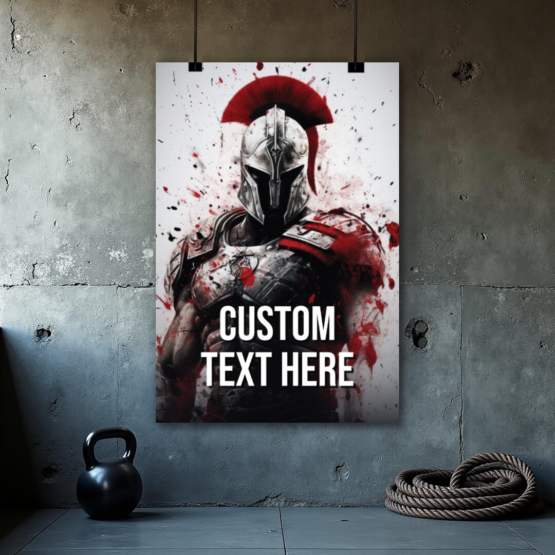 Custom Spartan Warrior Poster, Home Gym Wall Art, Fitness Print ...