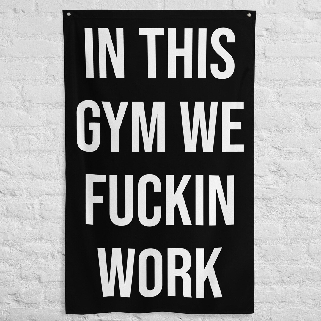 Custom Gym Flag, Banner for Home Gym Decor, Weightlifting Motivational ...