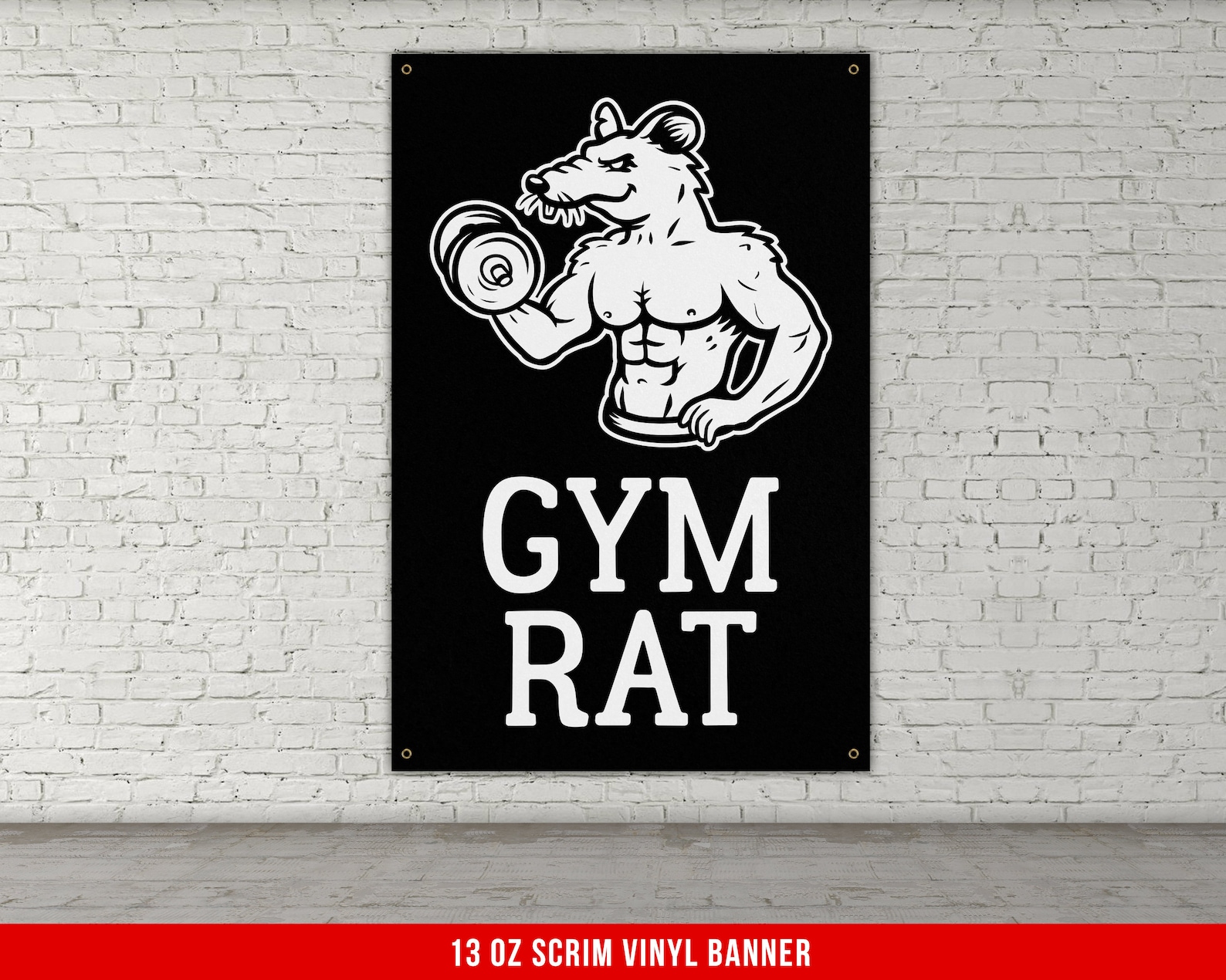Gym Rat Banner Home Gym Decor Funny Large Wall Art | Etsy