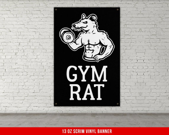 Gym Rat Banner Home Gym Decor Funny Large Wall Art | Etsy