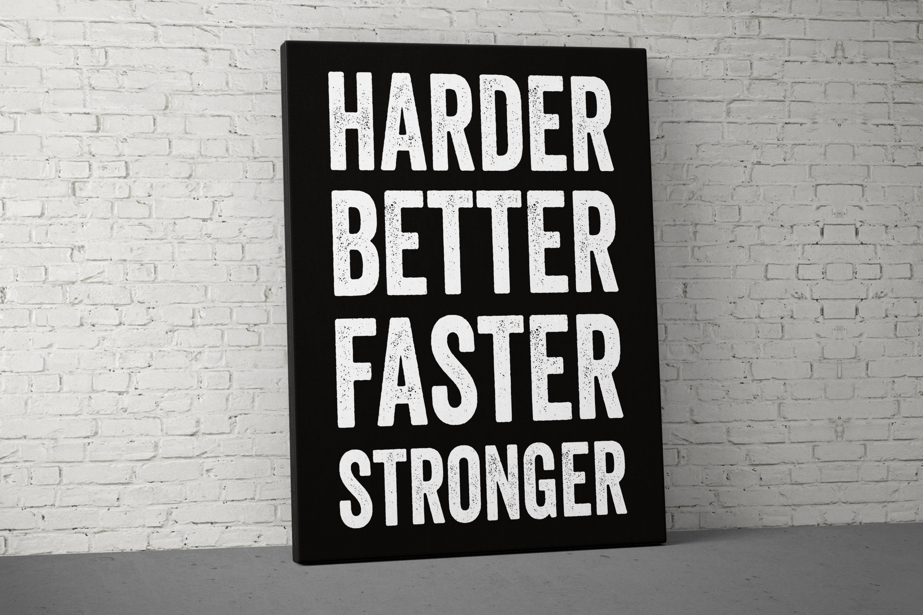 Harder Better Faster Stronger Canvas Home Gym Decor Large - Etsy