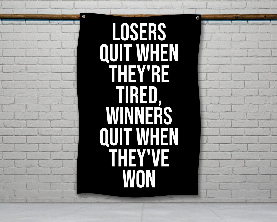 Motivational Gym Flag, Home Gym Wall Art, Garage Gym Decor Flag ...