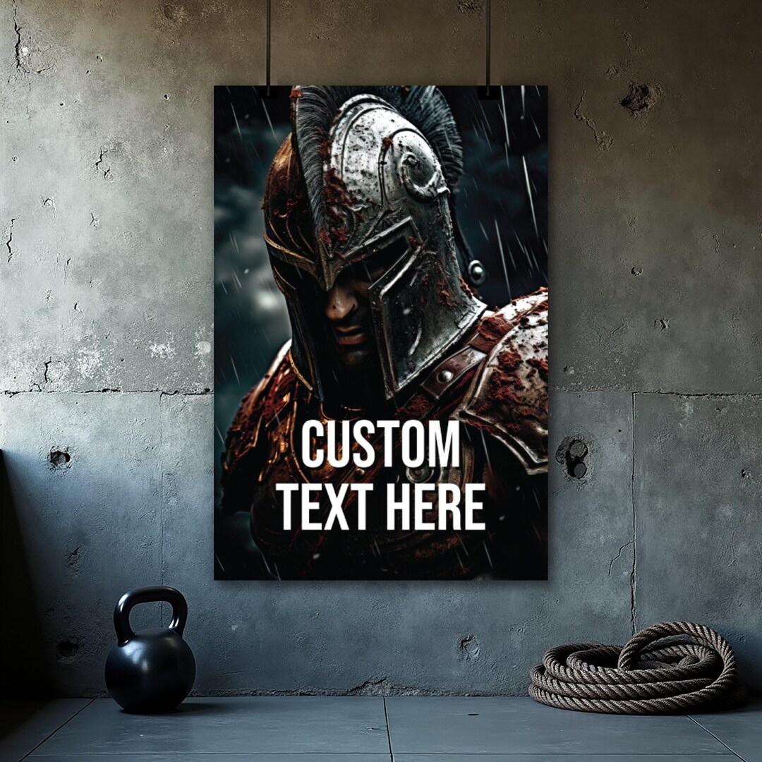 Custom Text Spartan Poster, Home Gym Wall Art, Fitness Motivation Print ...