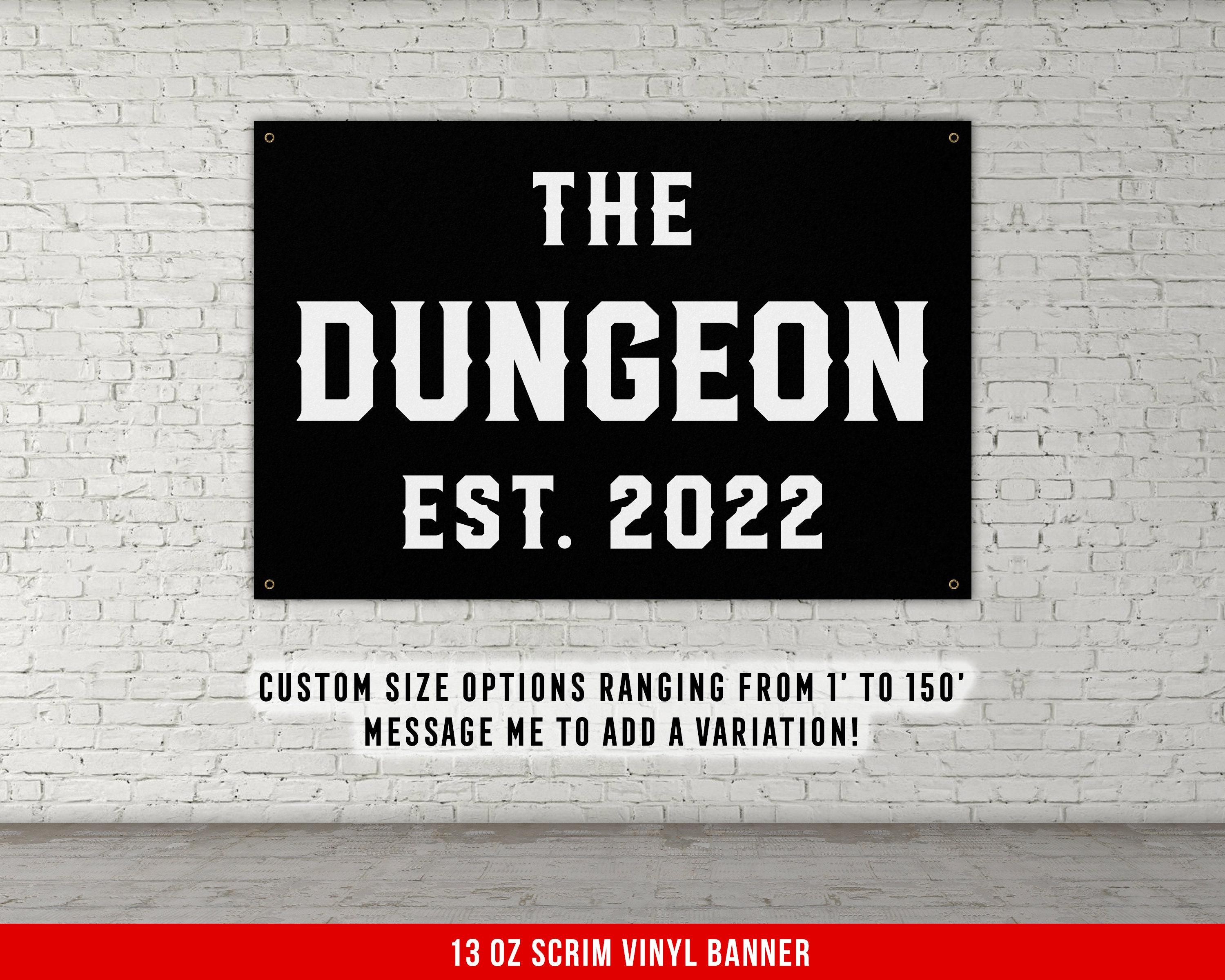 The Dungeon Banner Home Gym Decor Large Quotes Wall Art | Etsy