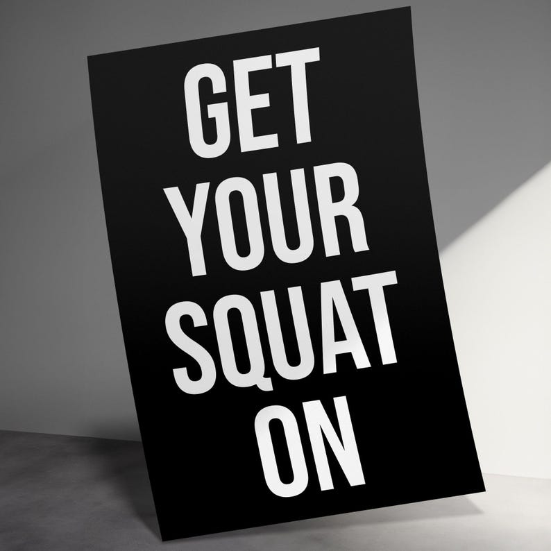 Get Your Squat on Poster, Fitness Poster, Motivation Print, Home Gym ...