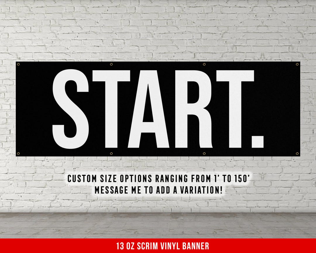 Motivational Gym Banner Start Wall Art Fitness Decor Vinyl Banner ...