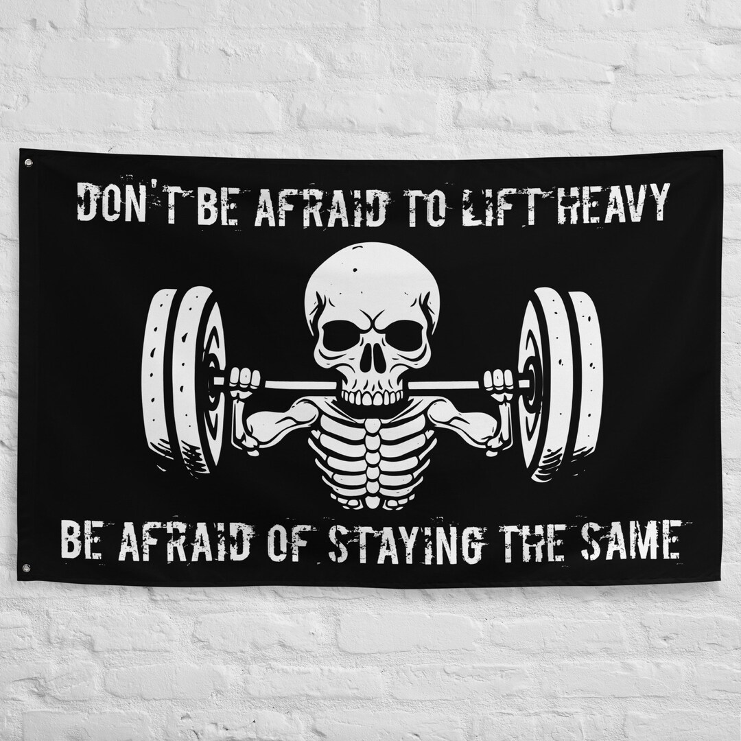 Gym Flags - Weightlifting Decor - Custom Home Gym Banner - Man Cave ...