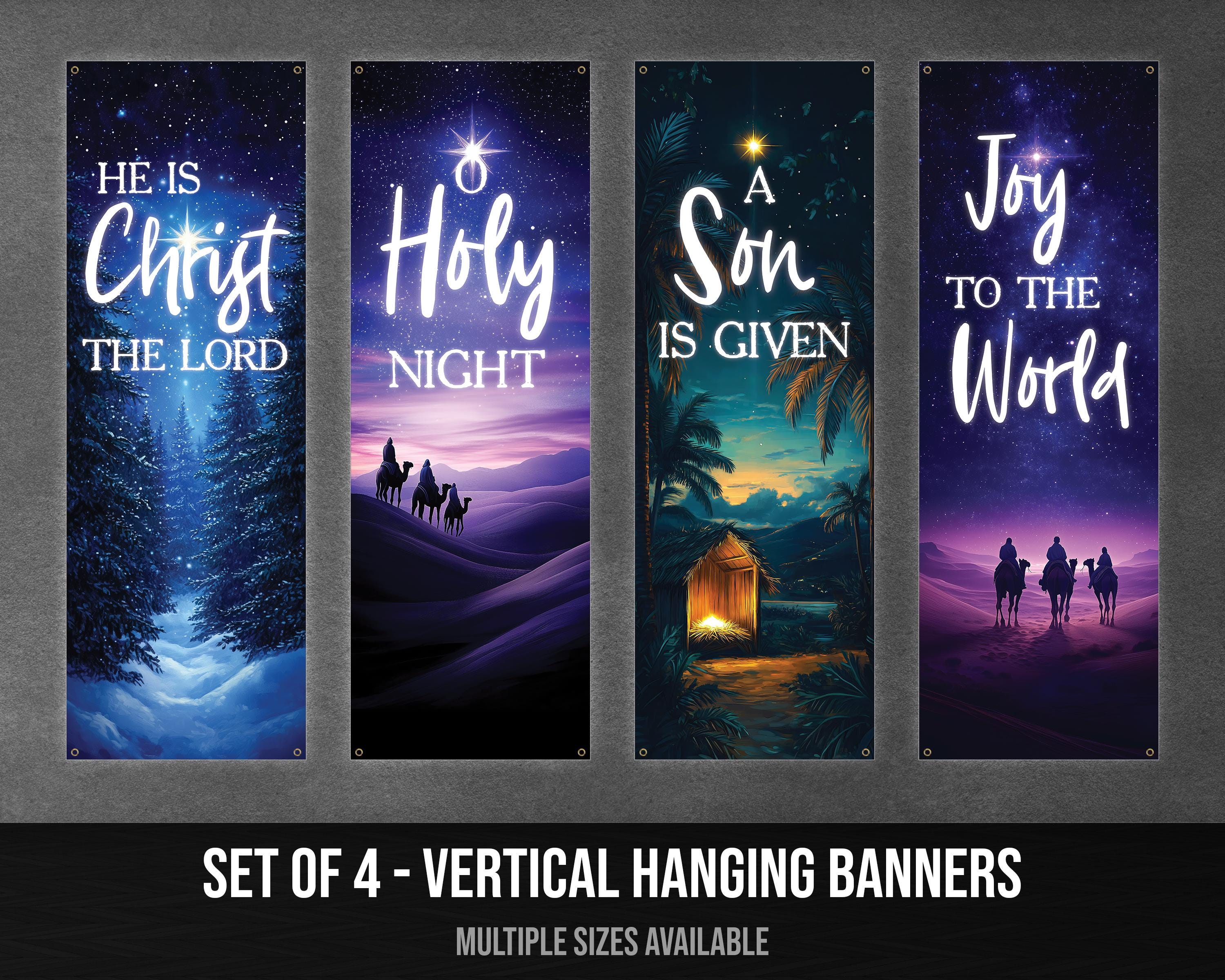 Winter Church Banners - Set of 4 - Christmas Decor - Sanctuary Banners ...