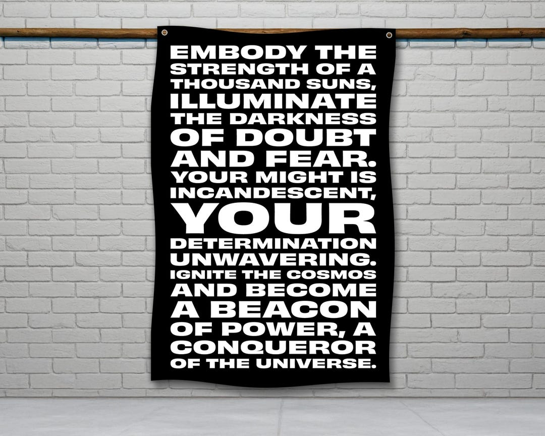 Motivational Gym Flag, Home Gym Decor, Weightlifting, Inspirational ...