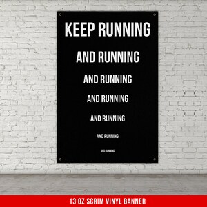 Keep Running Banner - Home Gym Decor - Large Quote Wall Art ...