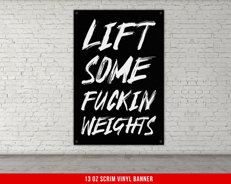 Lift Some Weights Banner - Gym Wall Art - Motivational Fitness Decor ...