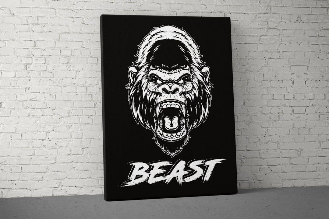 Beast Canvas - Home Gym Decor - Large Quote Wall Art - Motivational ...