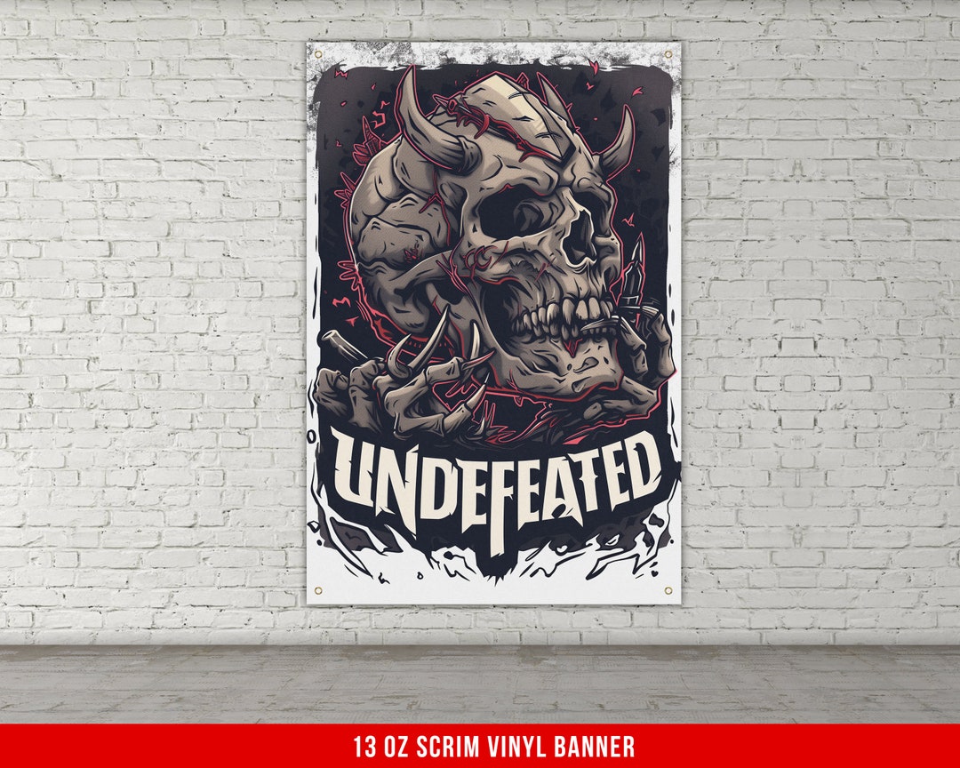 Undefeated Banner - Motivational Exercise Decor - Home Gym Display ...