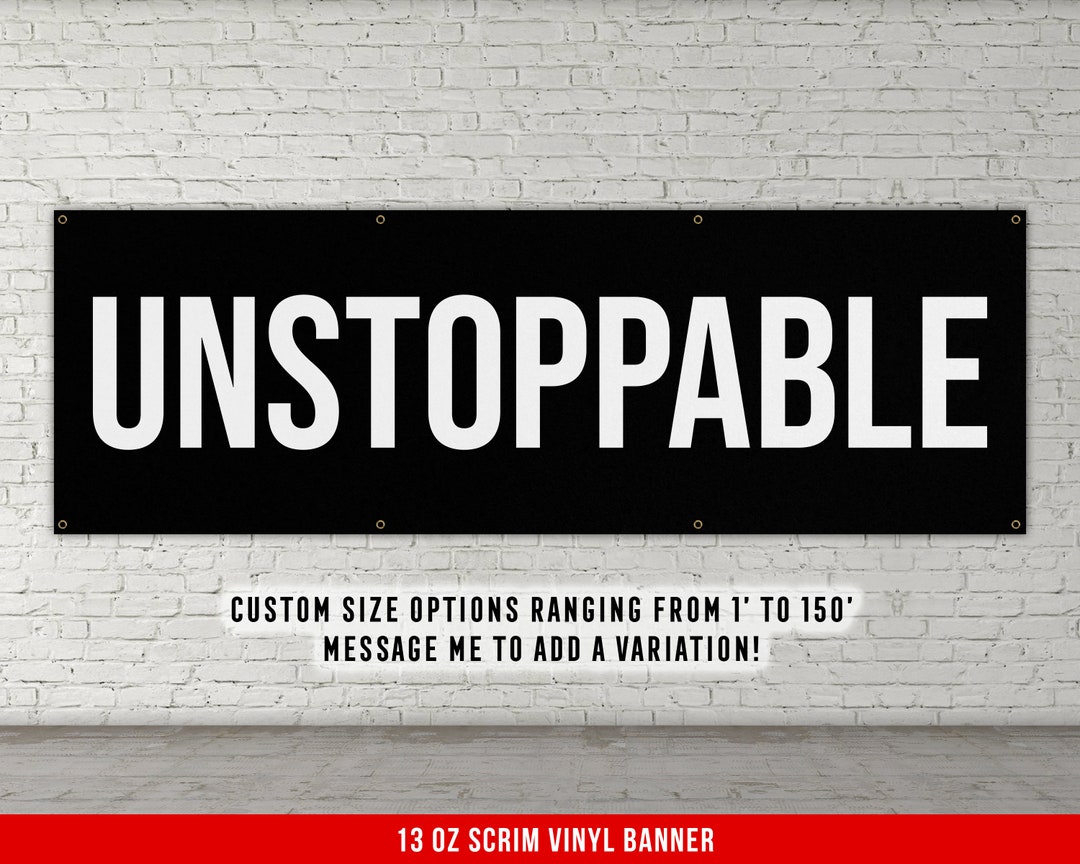 Unstoppable Banner - Home Gym Decor - Large Quote Wall Art - Fitness ...