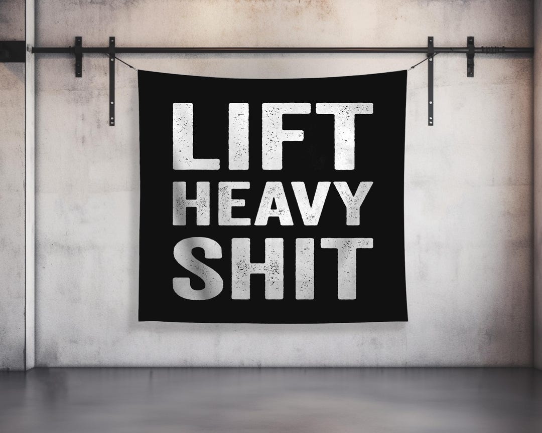 Lift Heavy Shit Tapestry Home Gym Decor Motivational Wall Hanging ...