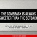 Comeback Setback Banner - Motivational Home Gym Decor - Large Quote ...