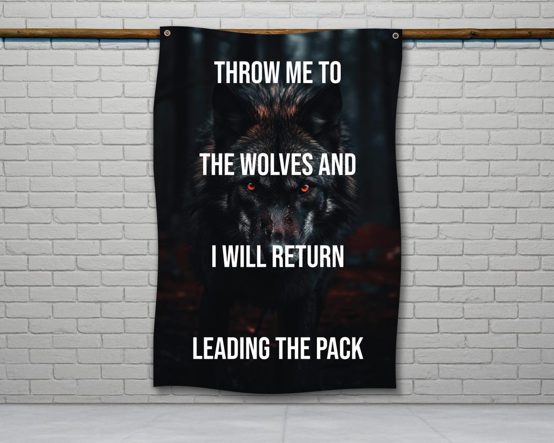 Wolf Pack Flag, Motivational Gym Banner, Home Gym Flag, Garage Gym ...
