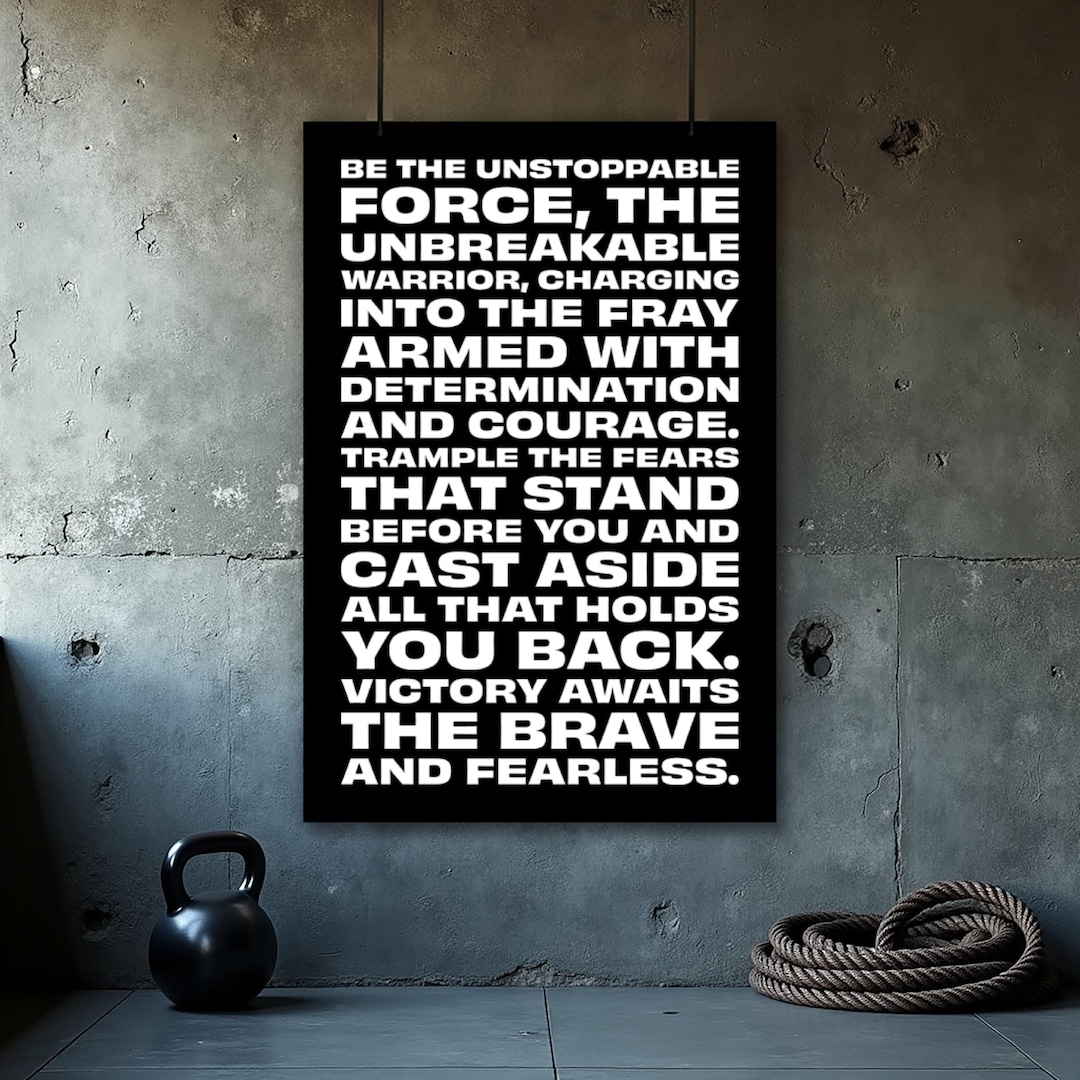 Unstoppable Force Poster, Gym Wall Art Print, Home Gym Poster ...