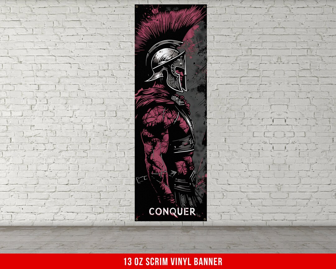 Conquer Banner - Fitness Motivation - Home Gym Decor - Large ...
