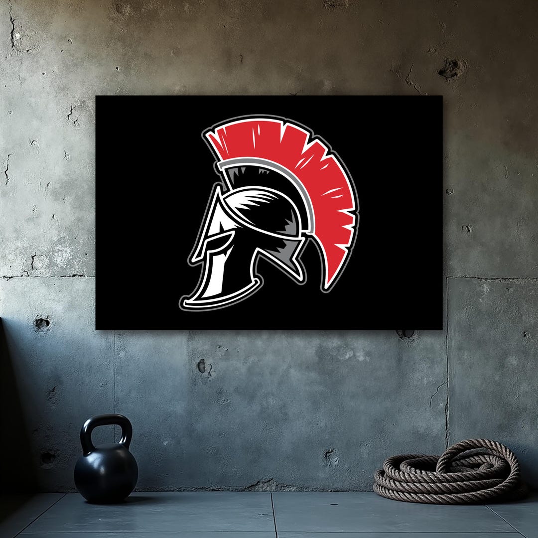 Spartan Helmet Poster, Home Gym Wall Decor, Motivation Printed ...