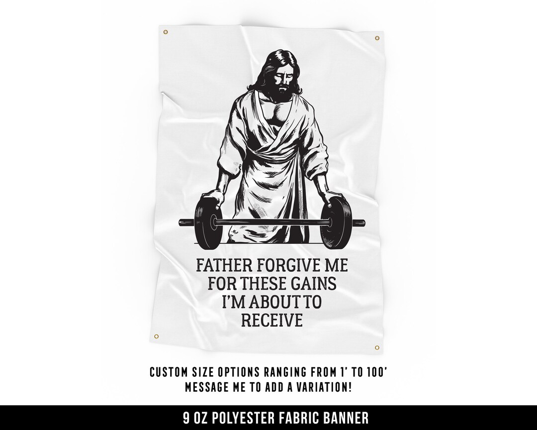 Father Forgive Me Cloth Banner Motivational Home Gym Decor - Etsy