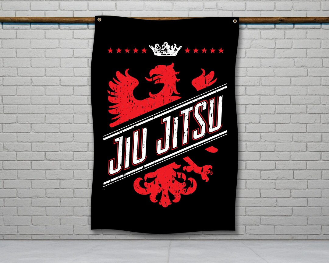 Jiu Jitsu Flag, Motivational Decor, Martial Arts Wall Art, Jiu Jitsu ...