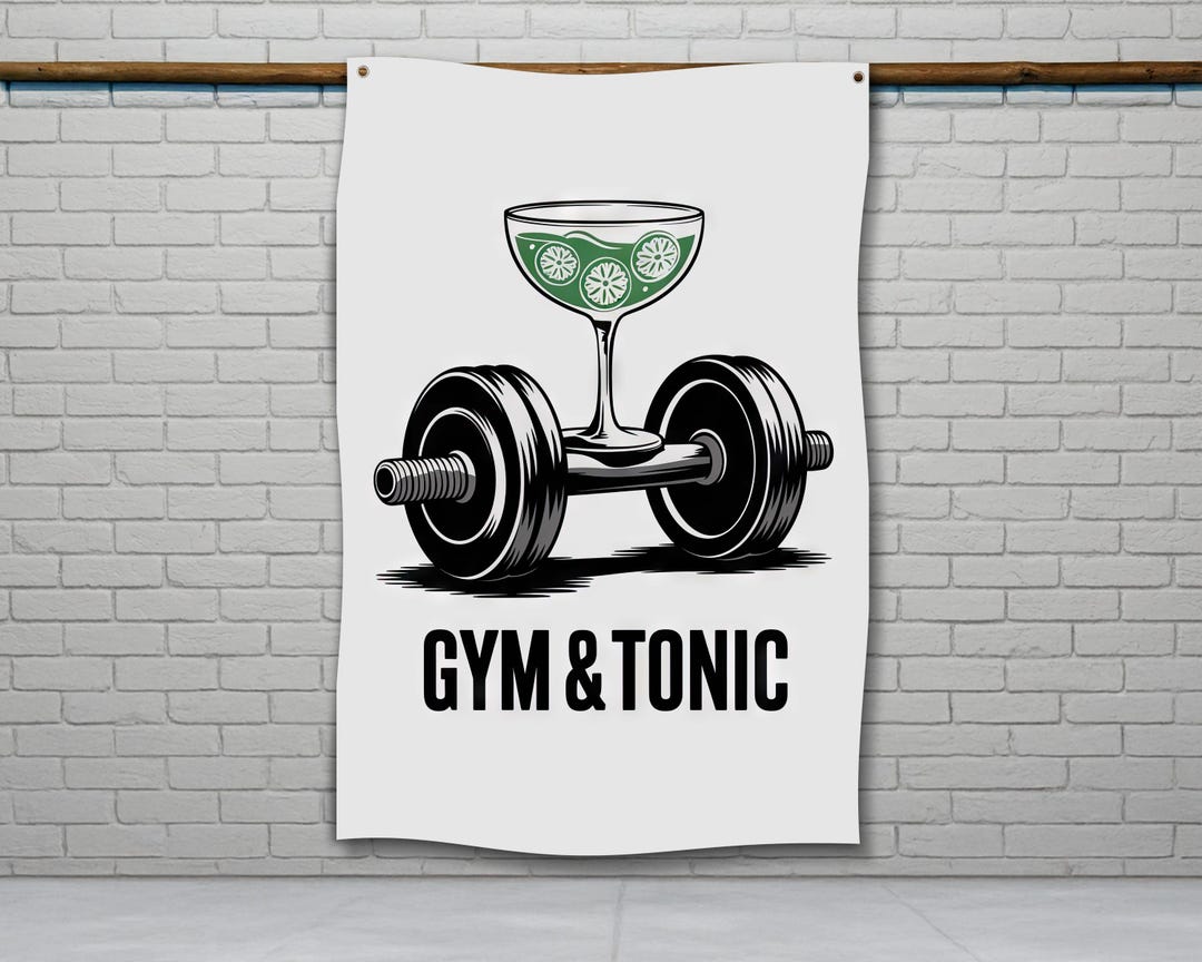 Home Gym Flag Gym and Tonic, Motivational Gym, Garage Gym Banner ...