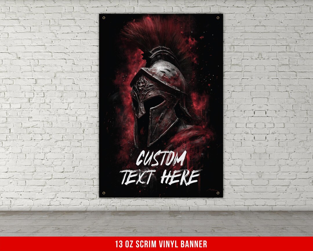 Custom Spartan Banner, Gym Decor, Personalized, Motivational Art ...
