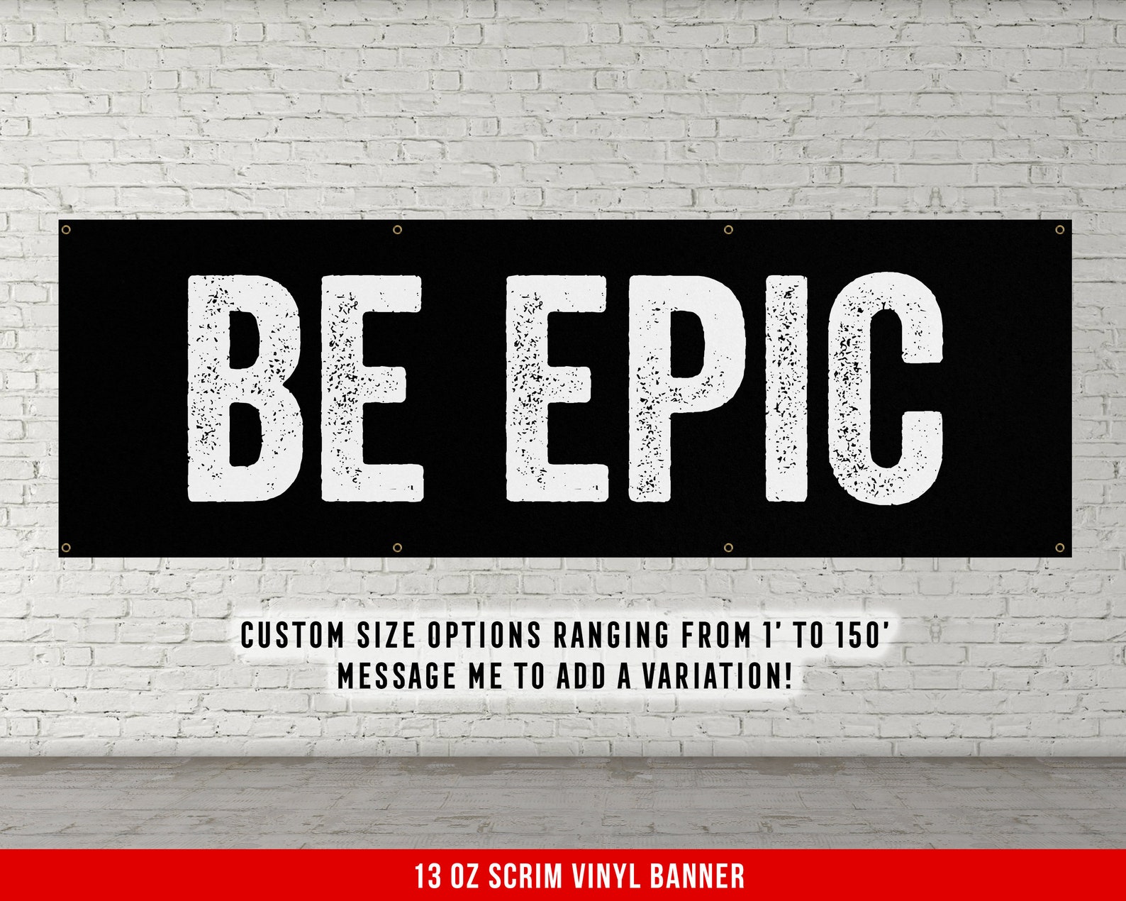 Be Epic Banner Motivational Home Gym Decor Large Quote | Etsy