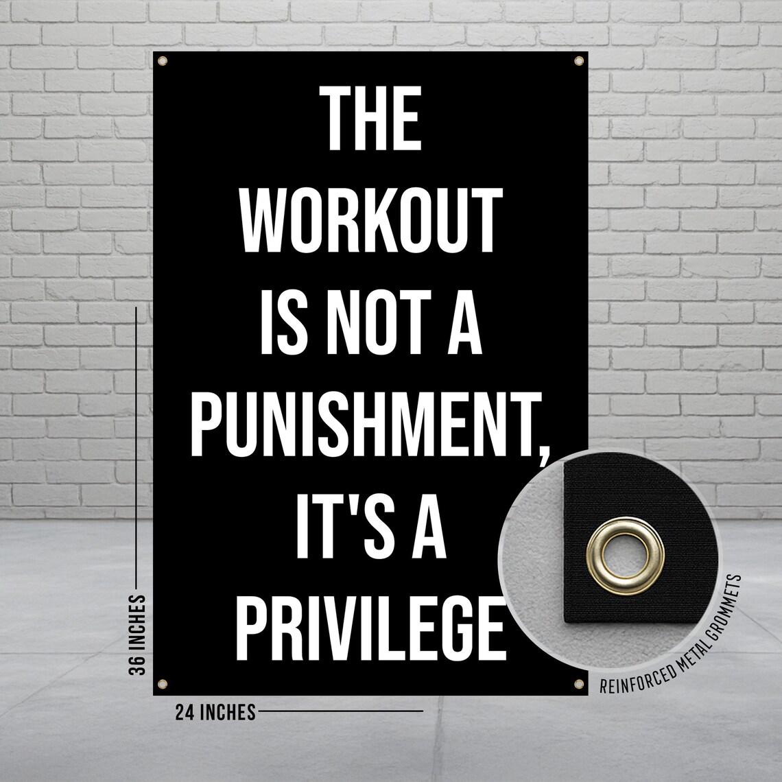 Gym Flag, Workout Privilege Flag, Gym Decor, Home Gym Sign ...
