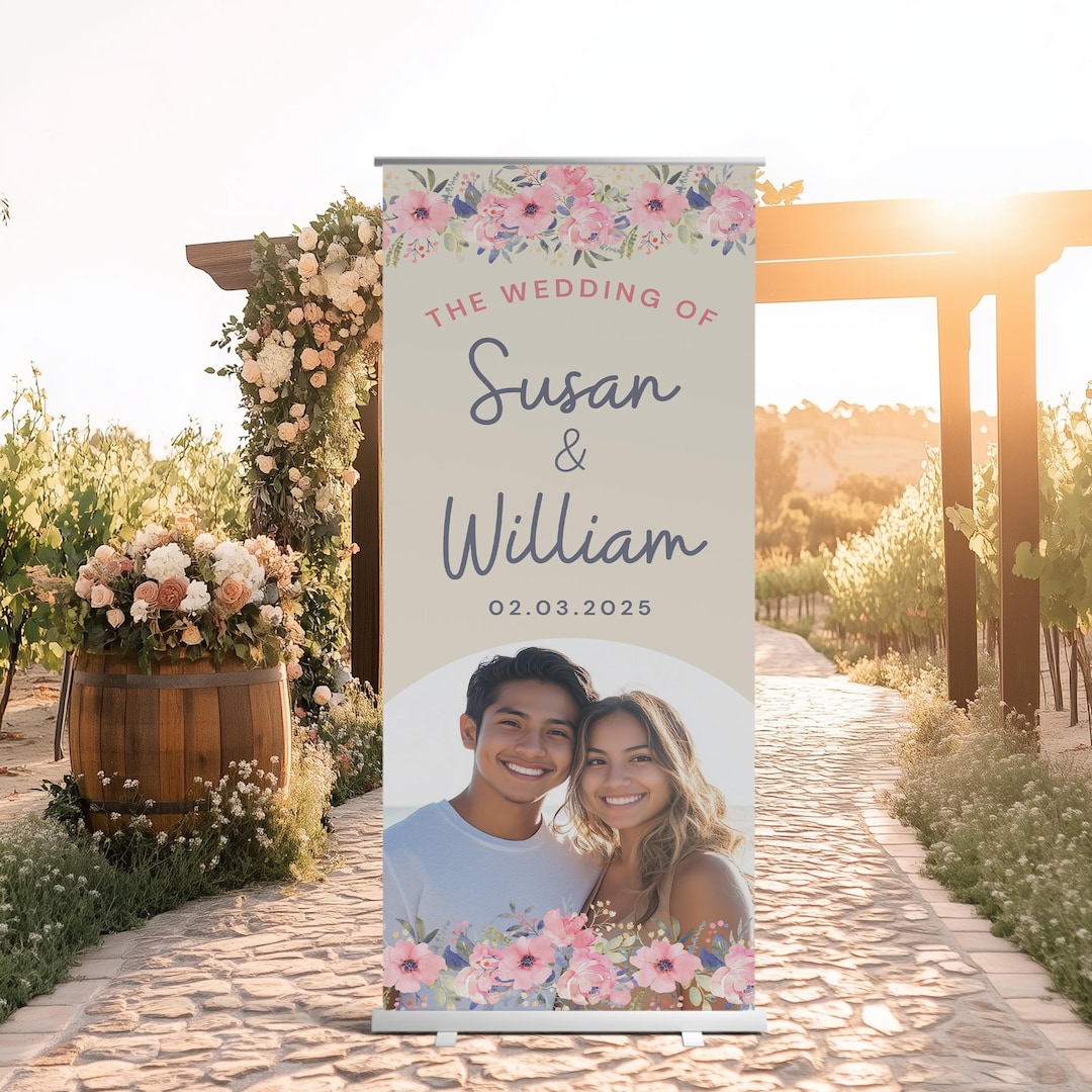 Elegant Wedding Entrance Display – Custom Retractable Banner With ...