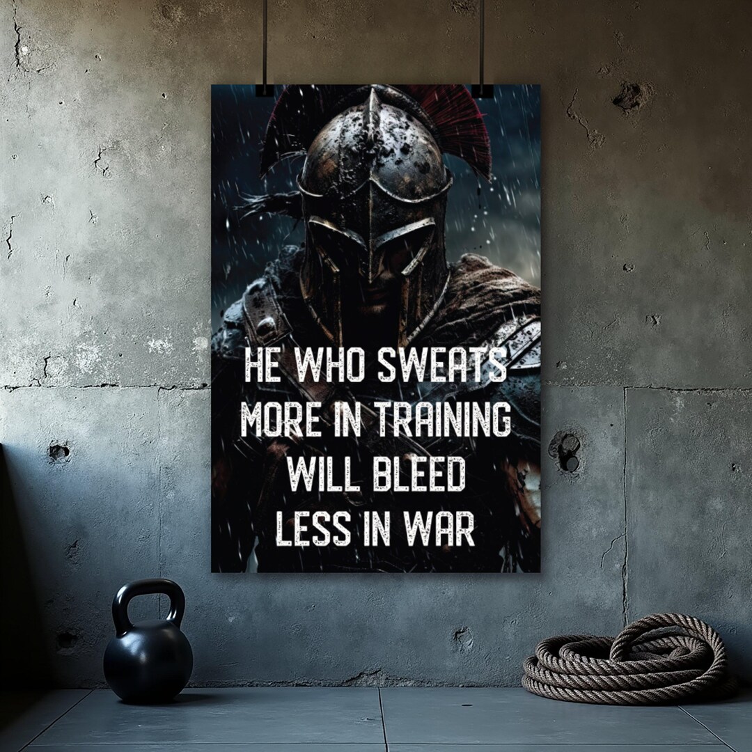 Spartan Training Poster, Home Gym Decor, Fitness Motivation, Gym Wall ...
