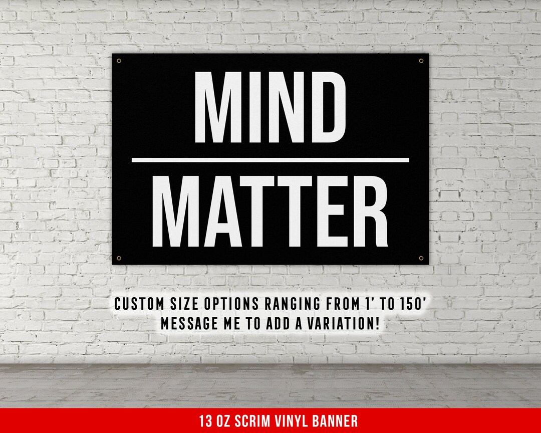 Mind Over Matter Banner - Home Gym Decor - Large Quotes Wall Art ...