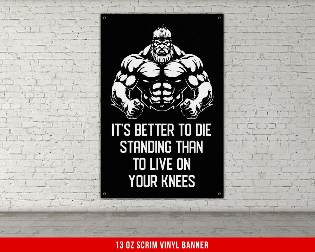 Die Standing Banner Home Gym Decor Large Quotes Wall Art Motivational ...