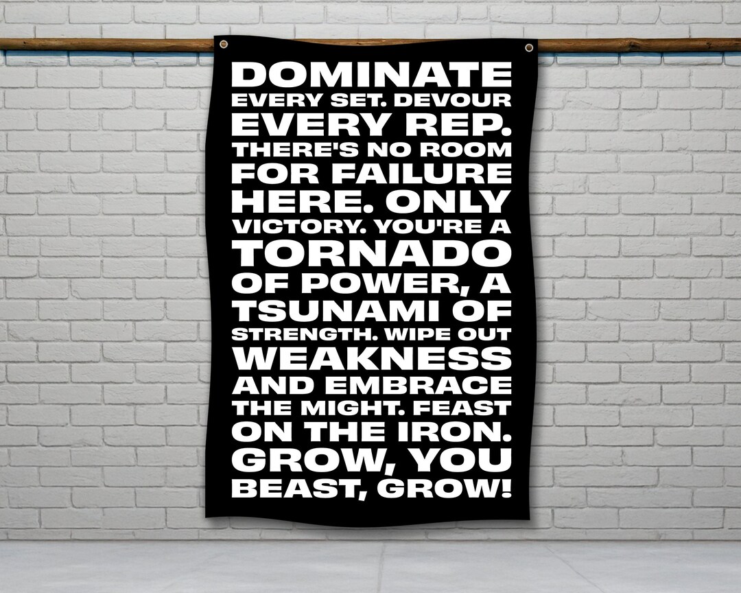 Gym Motivation Flag, Home Gym Wall Art, Workout Banner, Fitness Decor ...
