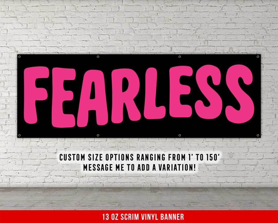 Fearless Banner, Home Gym Decor, Weightlifting, Motivational Quote ...