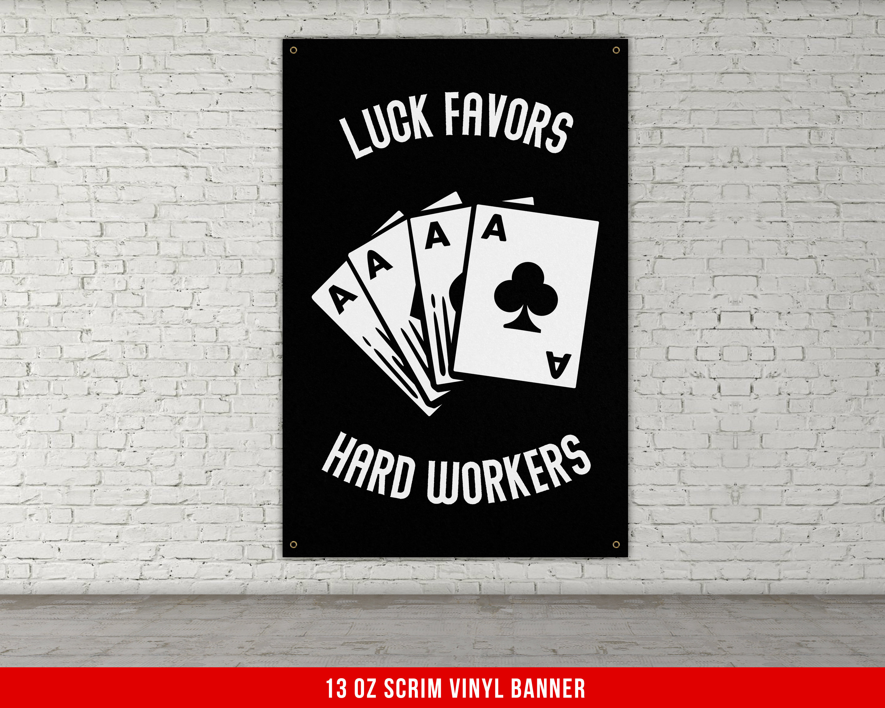 Luck Favors Hard Workers Banner Home Gym Decor Large | Etsy