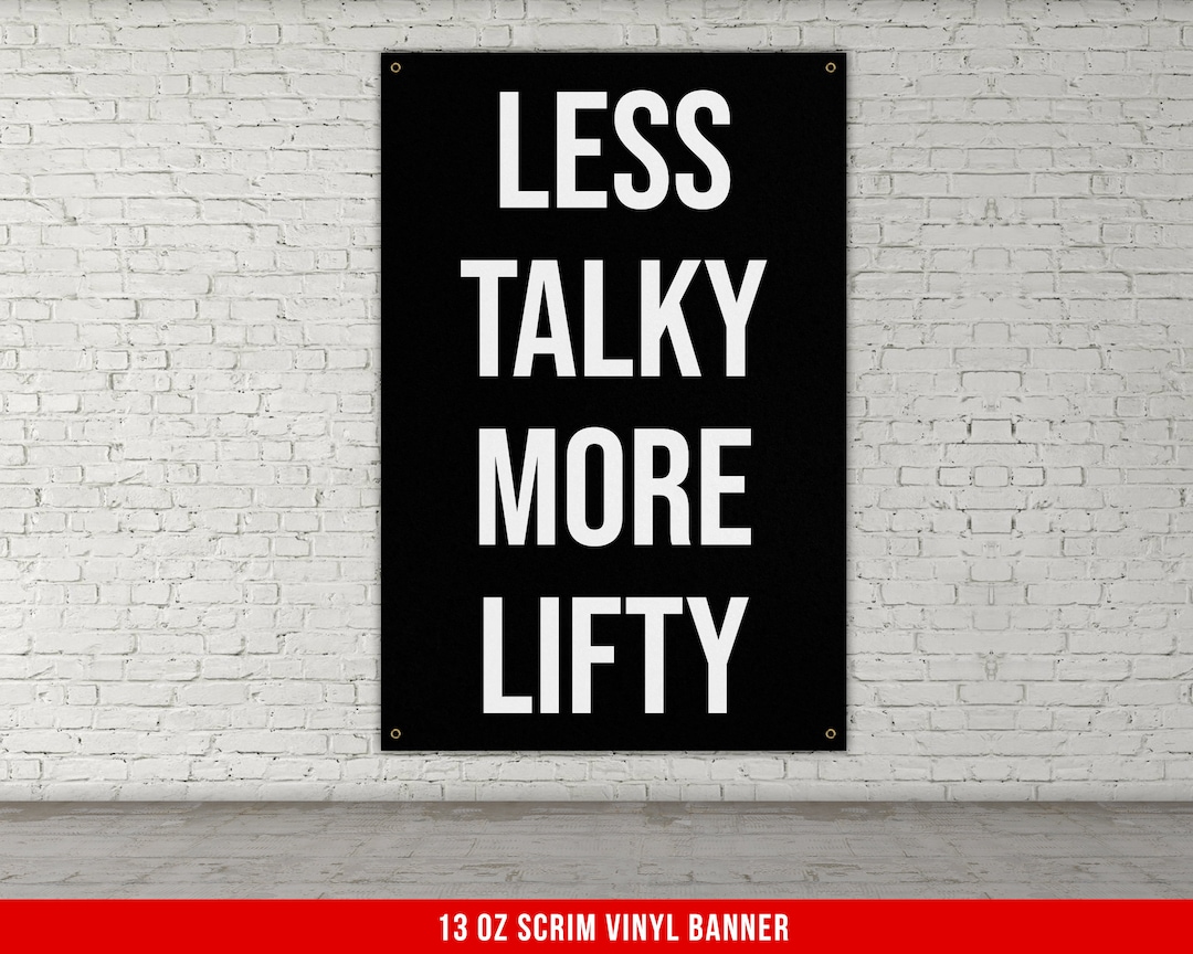 Less Talky More Lifty Banner - Home Gym Decor - Large Motivational ...