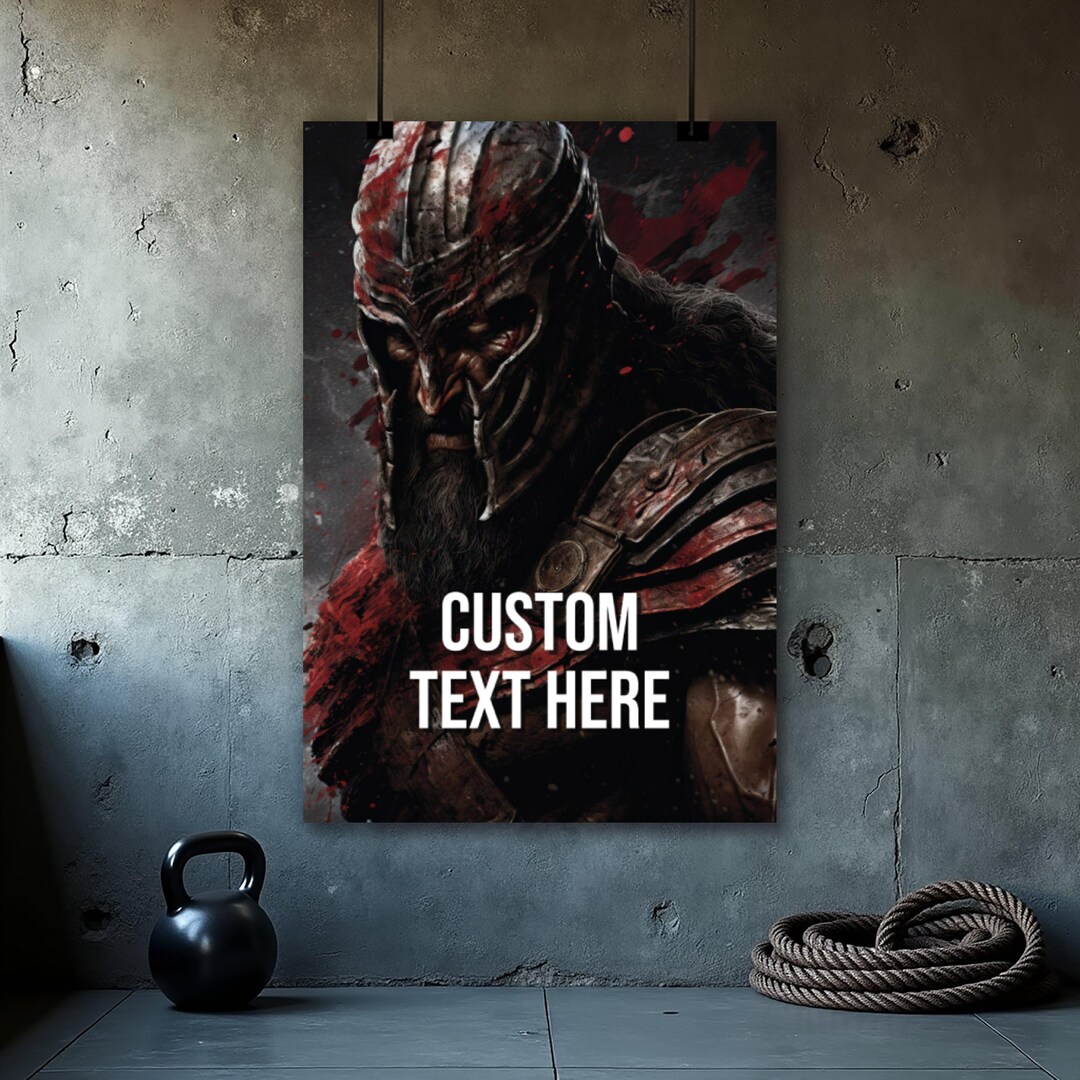 Custom Text Gladiator Poster, Warrior Motivation Poster, Fitness Poster ...