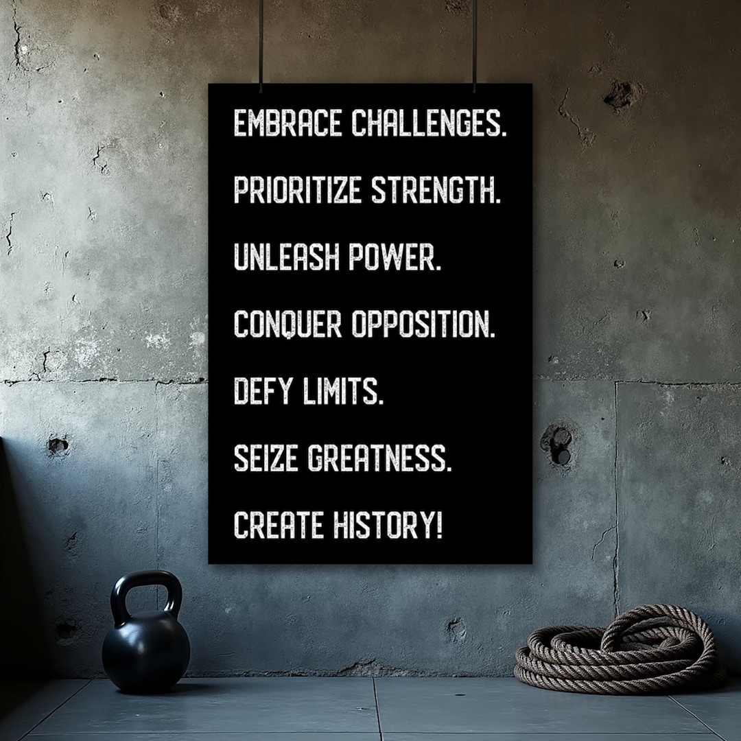 Motivational Poster for Home Gym Decor Office Decor Fitness Wall Art ...