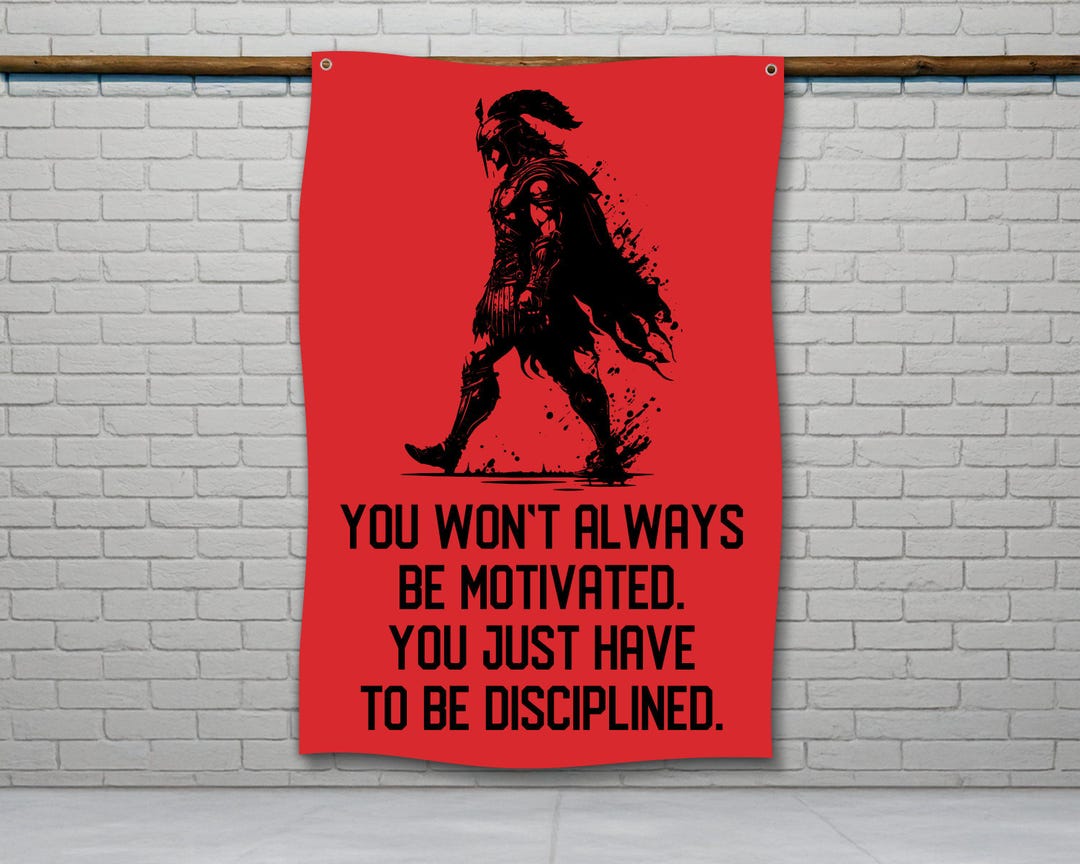 Gym Motivation Flag, Home Gym Wall Art, Spartan Warrior Flag, Garage ...