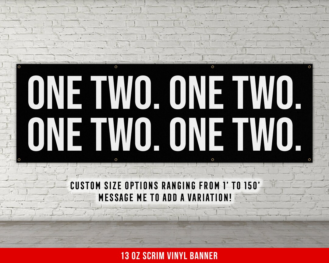 One Two Banner Motivational Home Gym Decor Large Quote Wall Art ...