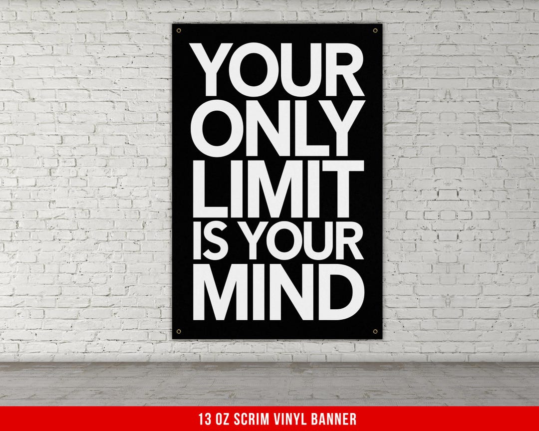 Motivational Quote Banner, Inspirational Vinyl Banner, Home Gym Decor ...