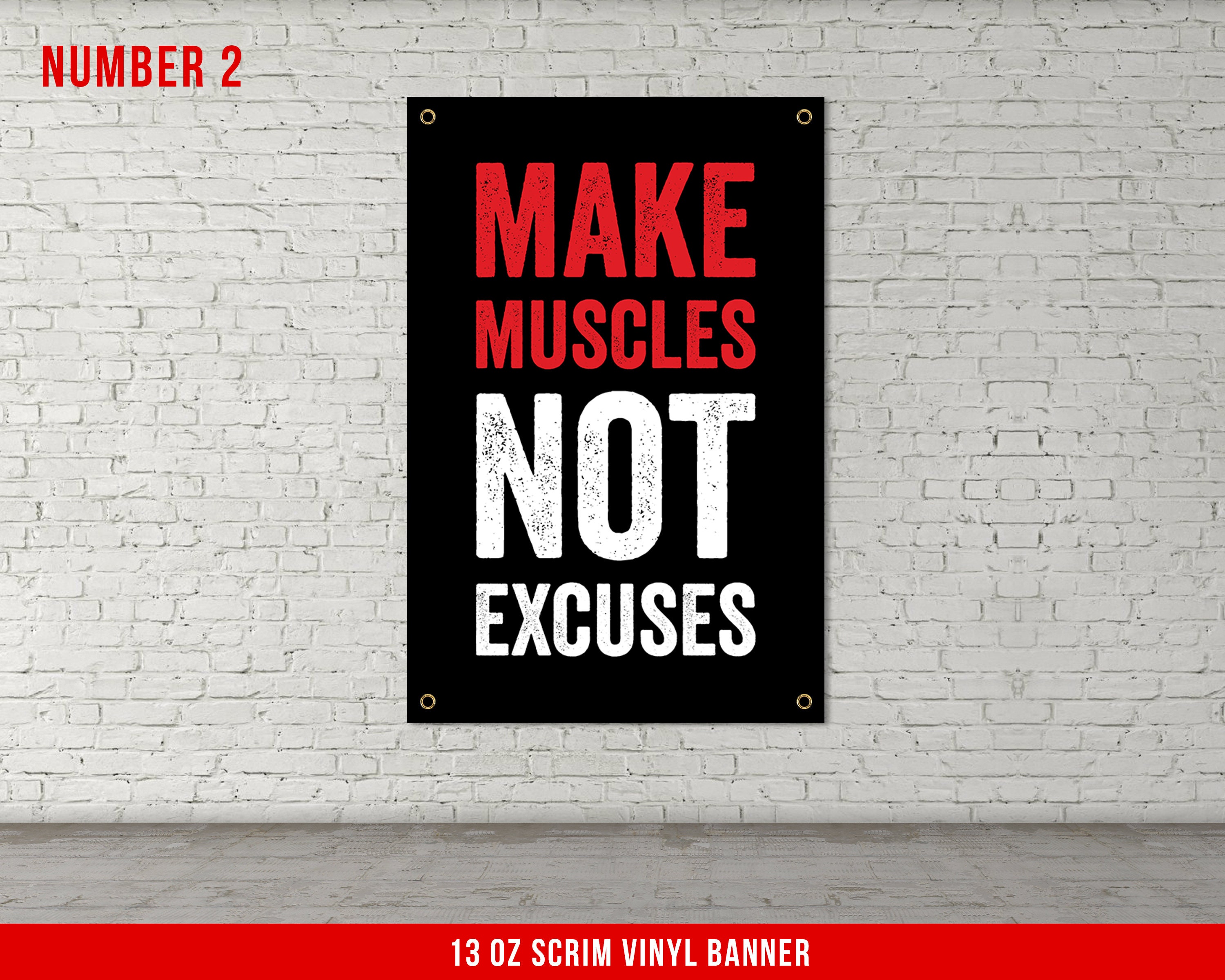 Gym Quote Banners - Set of 4 - Home Gym Decor - Large Quote Wall Art ...