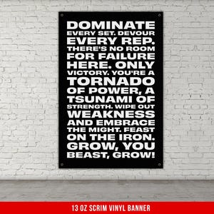 Motivational Gym Banner, Vinyl Banner for Home, Gym Decor Wall Art ...