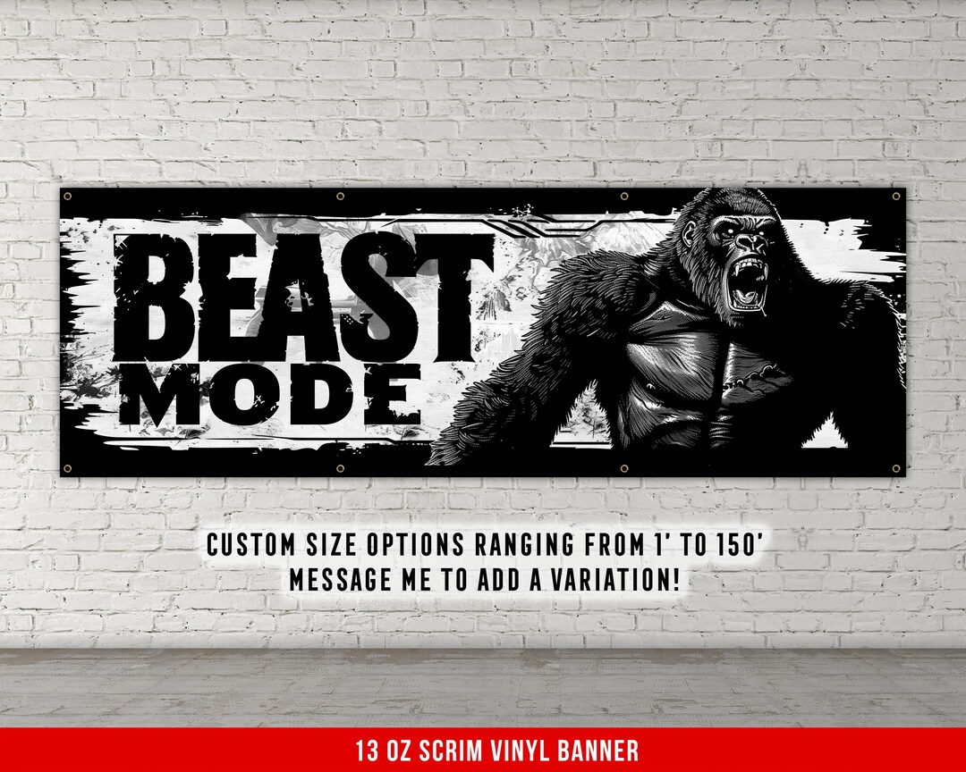 Home Gym Decor Beast Mode Gym Motivational Poster Fitness Motivation ...