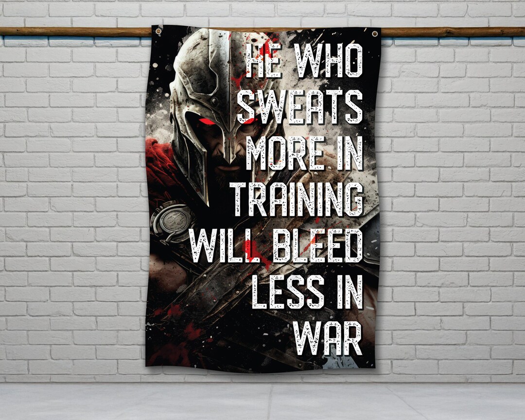 Home Gym Motivational Flag, Spartan Gladiator Banner, Gym Wall Decor ...