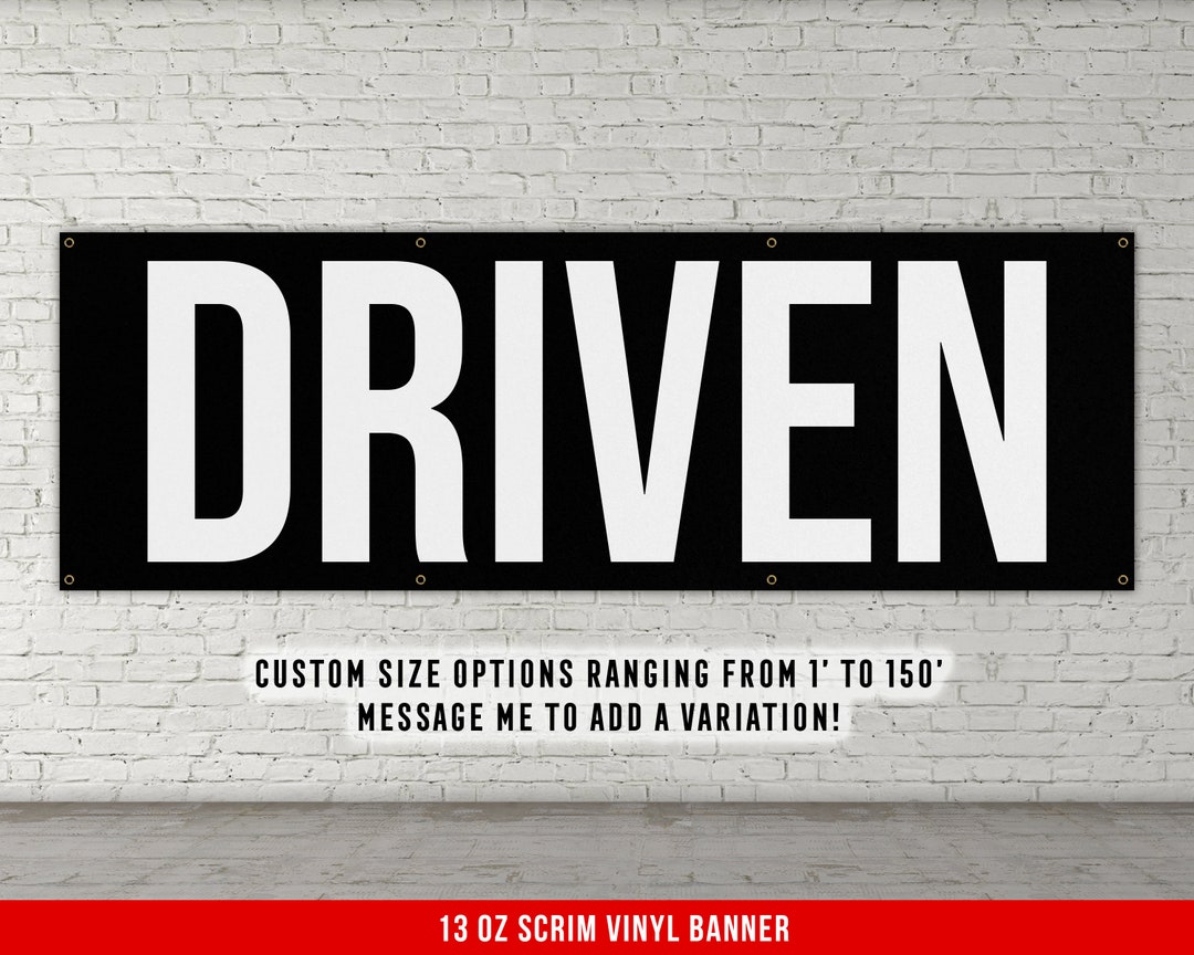 Driven Banner Home Gym Decor Large Quote Wall Art Fitness Training ...