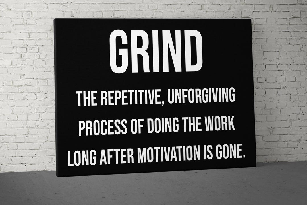 Grind Definition Motivational Canvas, Inspirational Quotes Canvas Art ...