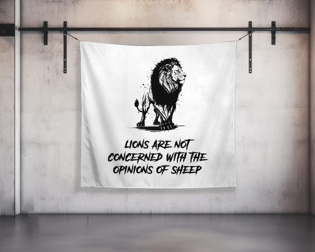 Lions Are Not Concerned With Opinions of Sheep Tapestry Wall Art ...
